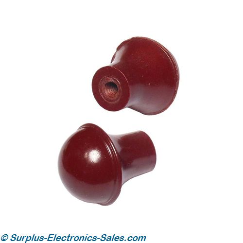 13/16 Diameter Red Plastic Push/Pull Knob 8-32 Thread - $0.60